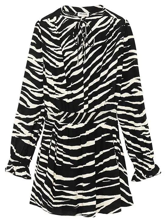 Zadig&Voltaire Rayados Animal-print Woven Mini Dress - Black