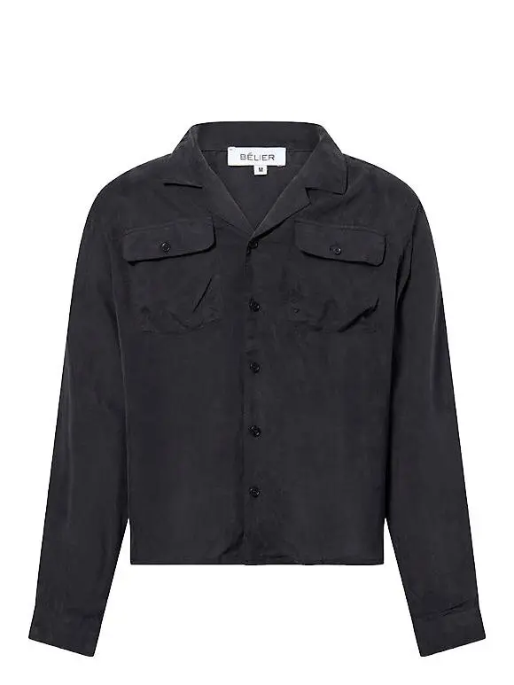 BELIER Cannes Flap-pocket Cupro Shirt - Black