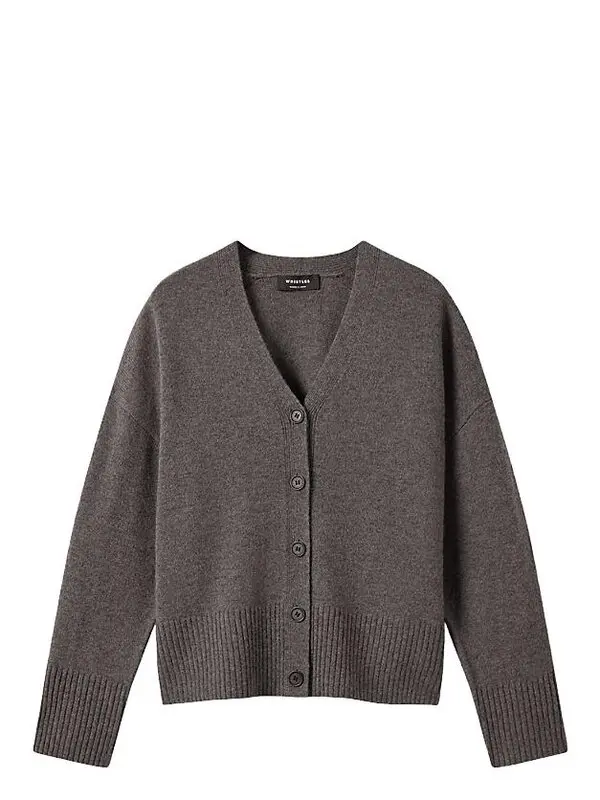 Whistles V-neck Long-sleeve Wool Cardigan - Neutral