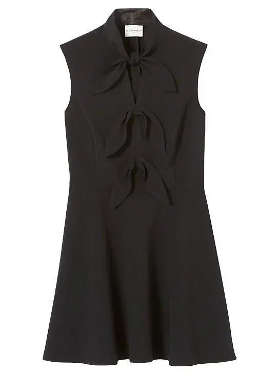 Claudie Pierlot Bow-embellished Crepe Mini Dress - Black