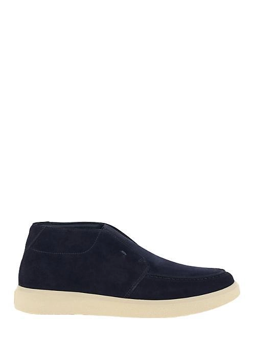 Boggi Milano Slip-on Suede Ankle Boots - Navy Blue