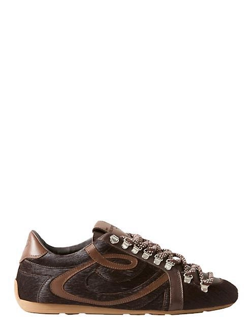 Claudie Pierlot Swing Suede Trainers - Chocolate