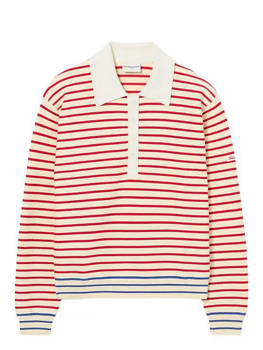Claudie Pierlot Striped Polo-neck Knitted Jumper - Multicolored