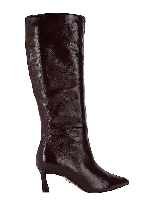 Steve Madden Lavan Leather Heeled Knee-high Boots - Wine