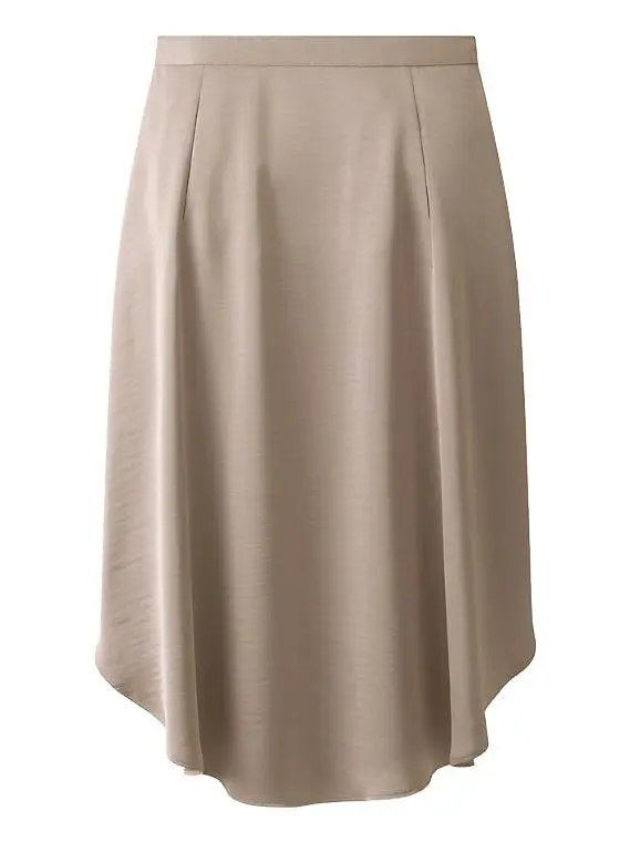 THE WHITE COMPANY Curved-hem High-rise Satin Midi Skirt - Rye
