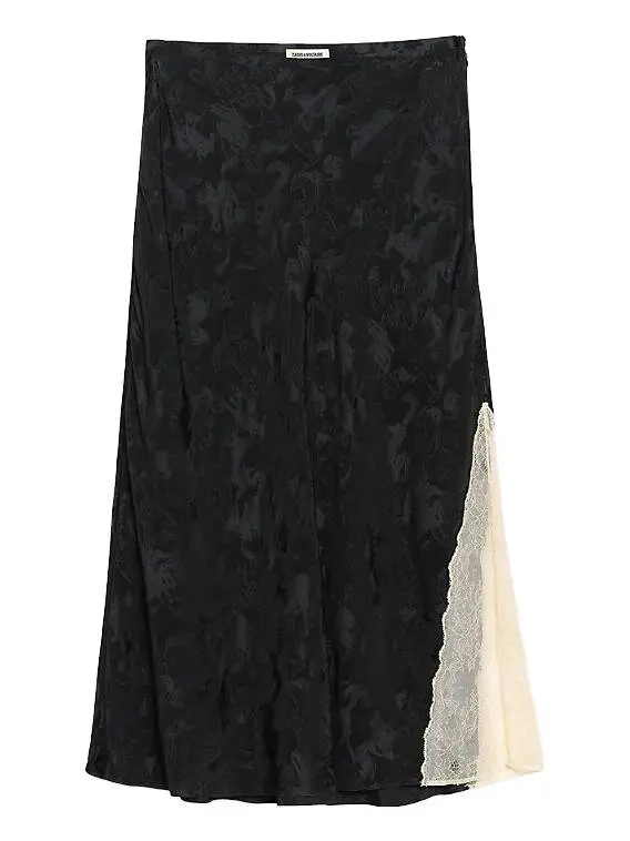 Zadig&Voltaire Jayla Jacquard Lace-trim Woven Midi Skirt - Gloom