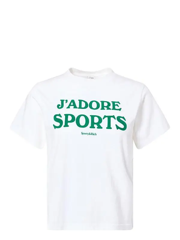 Sporty & Rich J'adore Print Cotton-jersey T-shirt - White