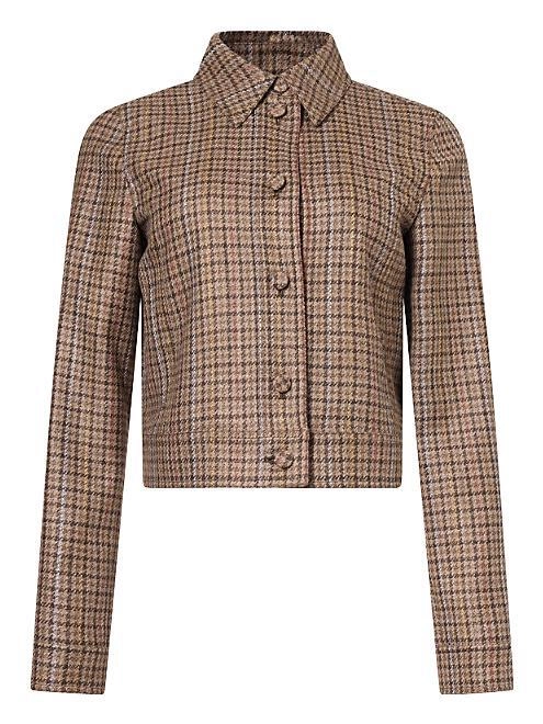 Gabriela Hearst Thereza Houndstooth Wool And Silk Jacket - Camel Multi