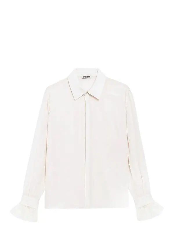 Zadig&Voltaire Thely Wing-embellished Satin Shirt - Ecru