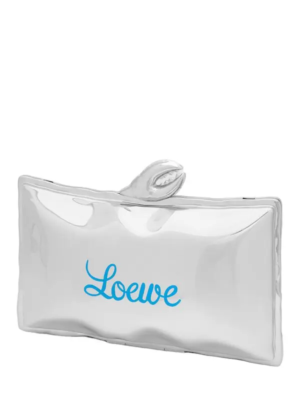 Loewe Blown Minaudiere In Brass And Enamel - Silver/blue