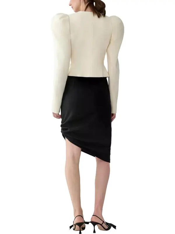 Carolina Herrera Asymmetric Gathered Short Skirt - Black