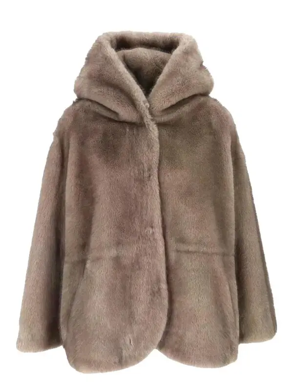 BULLY Faux-fur Hooded Jacket - Neutrals