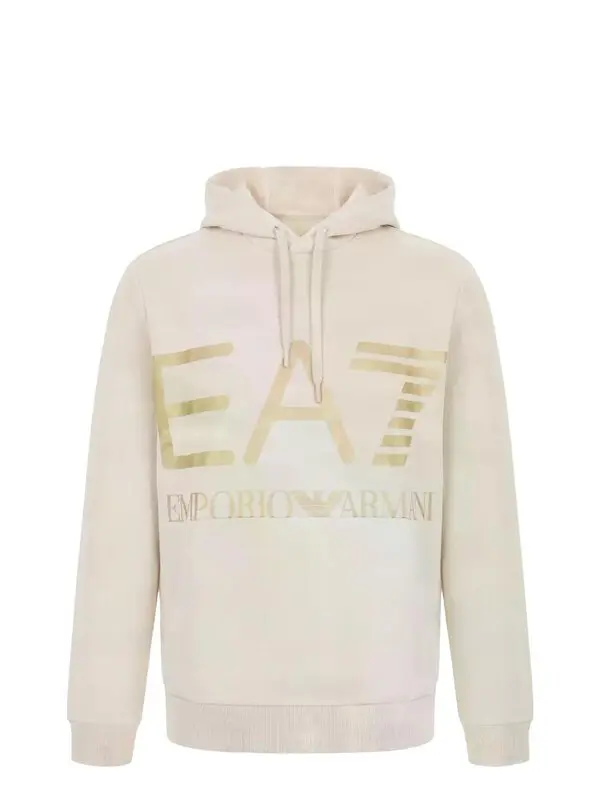EA7 Logo-print Hoodie - Neutrals