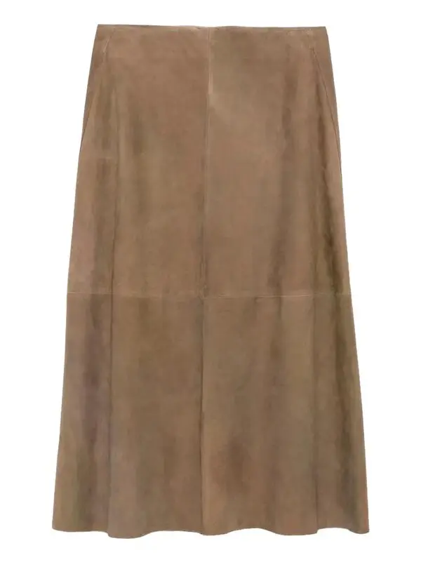ARMA Melita Suede Midi Skirt - Neutrals