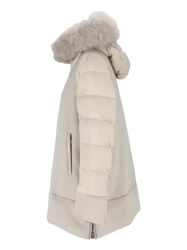 MOORER Fresia-le Fur-trim Hooded Jacket - Neutrals
