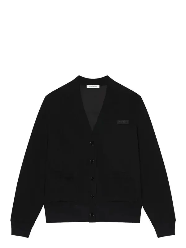 Givenchy Cardigan In Cotton With Paris Gros Grain - Black