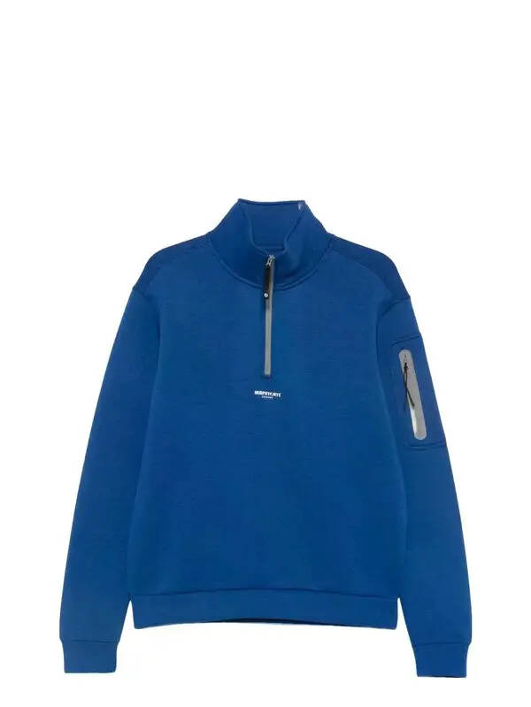 MURPHY&NYE Scrupper Logo-print Quarter-zip Sweatshirt - Blue