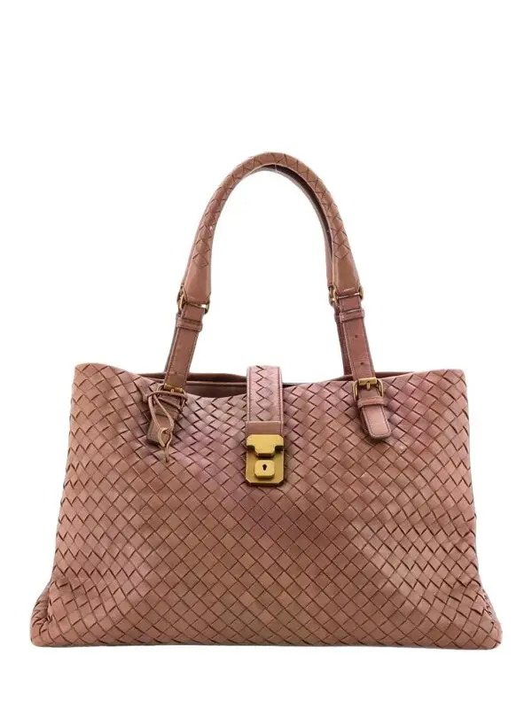 Bottega Veneta Roma Bag Intrecciato Nappa Medium Tote Bag - Brown