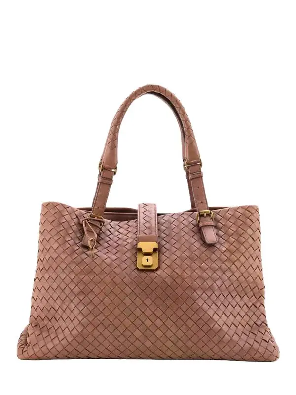 Bottega Veneta Roma Bag Intrecciato Nappa Medium Tote Bag - Brown