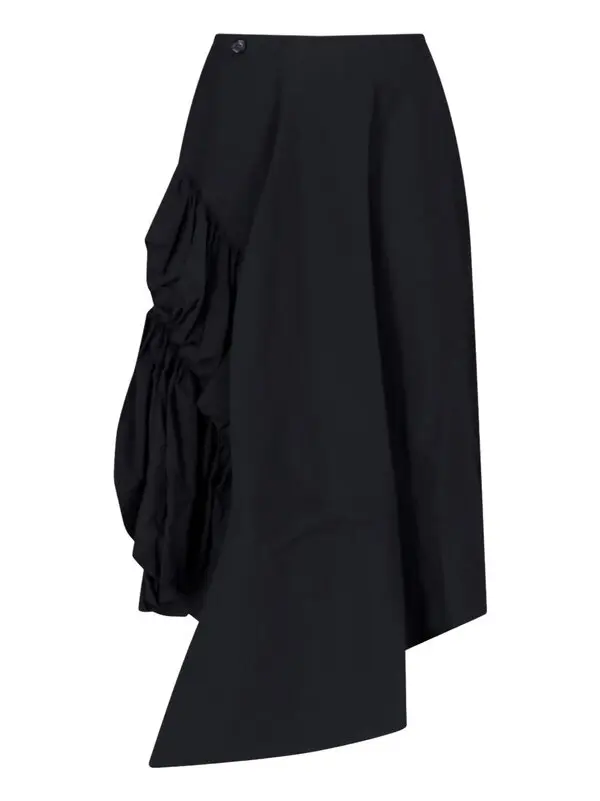Comme Des Garçons Asymmetric Midi Skirt - Black
