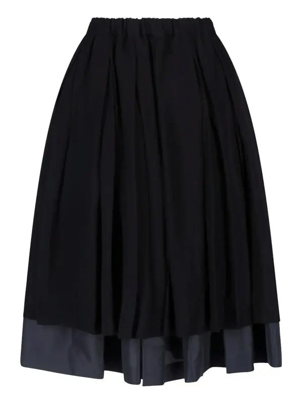Comme Des Garçons Mid-length Tiered Skirt - Black