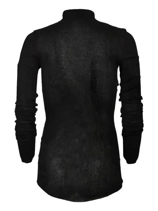 JULIUS Ribbed High-neck Sweater - Black