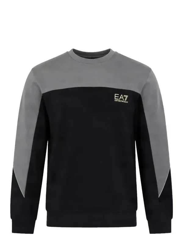 EA7 Logo-print Panelled Sweater - Black