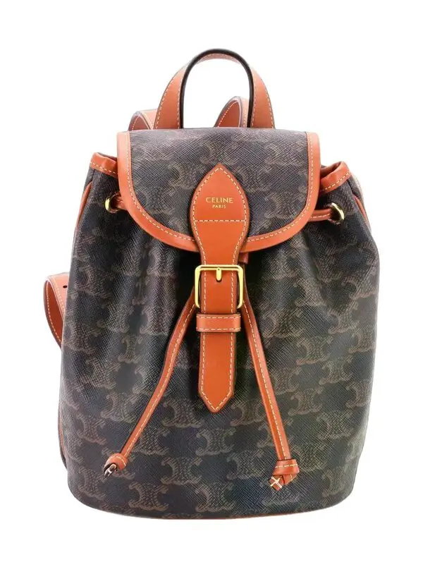 Celine Folco Triomphe Coated Canvas Mini Backpack - Brown