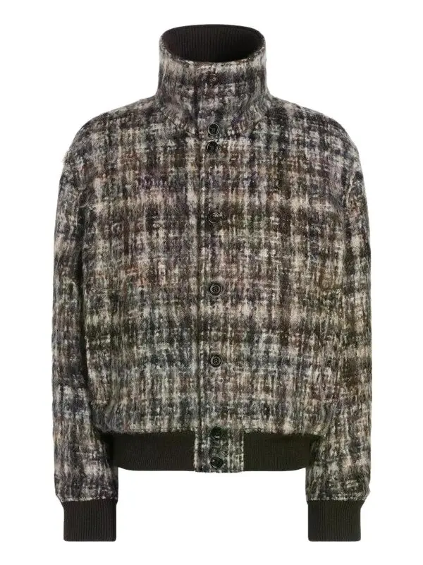 Dolce & Gabbana Check-pattern Bomber Jacket - Grey