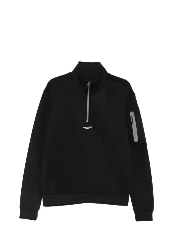 MURPHY&NYE Scrupper Quarter-zip Logo-print Sweatshirt - Black
