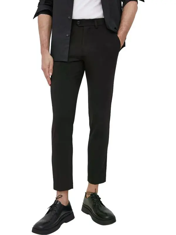 Lindbergh Slim-fit Tailored Trousers - Black