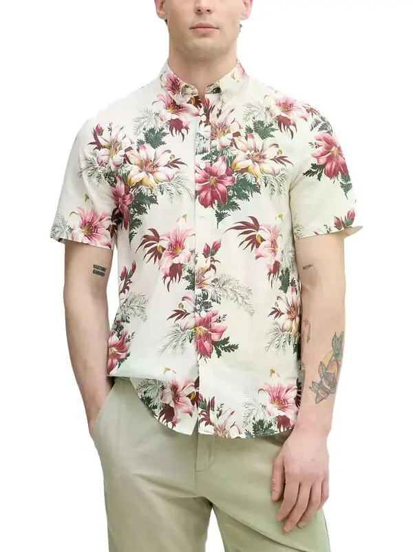 LINDBERGH Floral-print Button-down Shirt - Neutrals