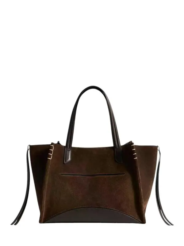 JW Anderson Suede Contrast-trim Tote Bag - Brown