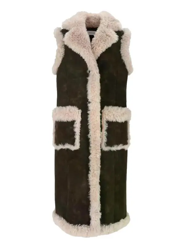 BULLY Faux-fur Trim Waistcoat - Brown
