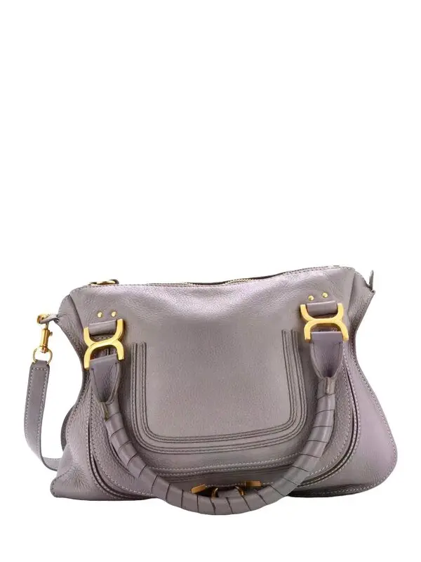 Chloé Marcie Leather Medium Satchel - Grey
