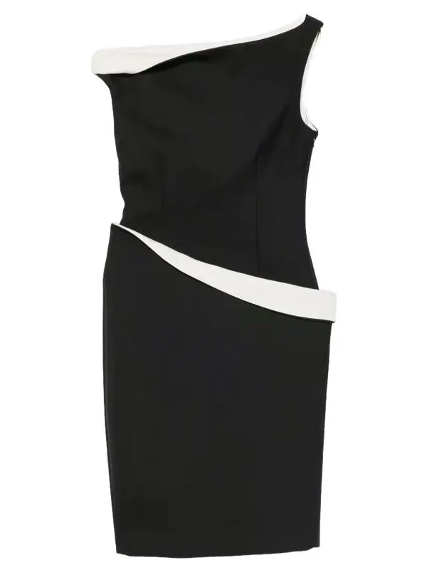 RÓHE Asymmetric Two-tone Midi Dress - Black