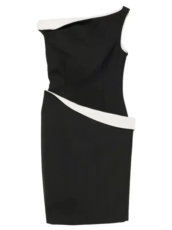 RÓHE Asymmetric Two-tone Midi Dress - Black