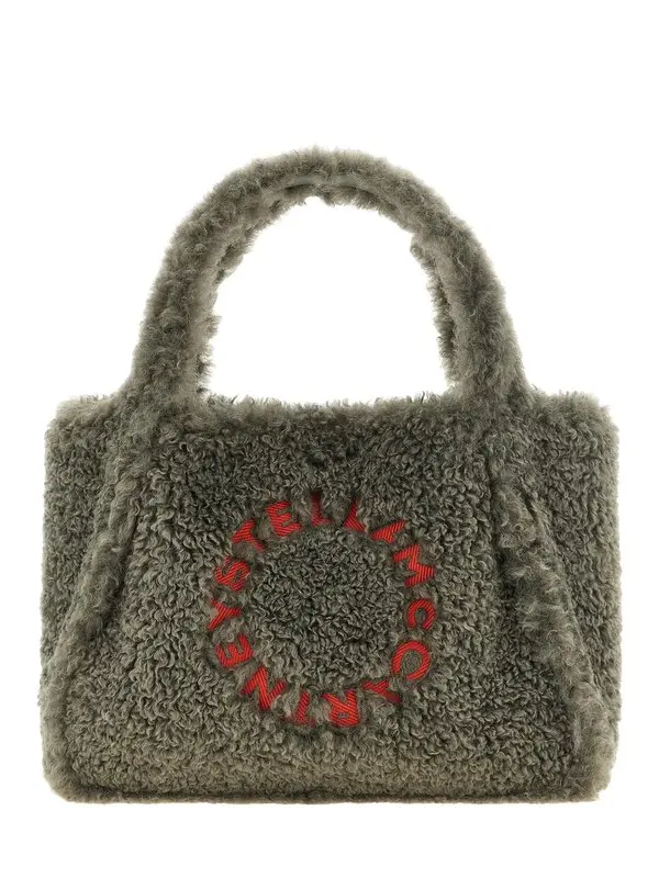 Stella McCartney Shearling Logo Shopping Bag - Gray