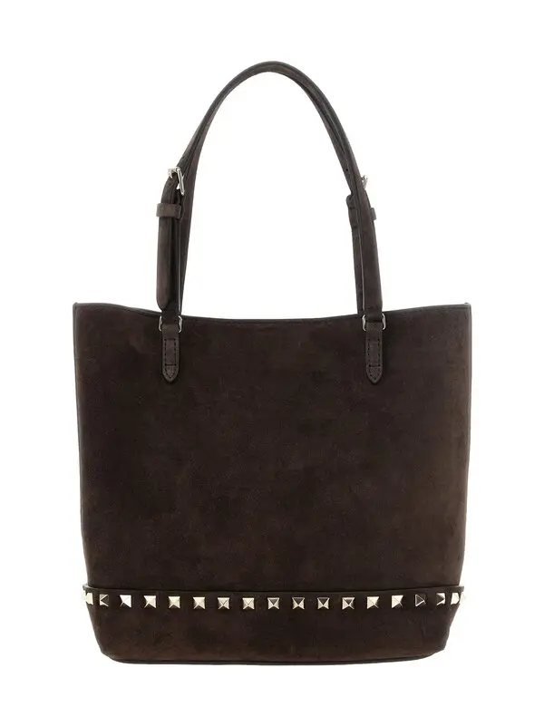Valentino Garavani Rockstud' Small Shopping Bag - Brown