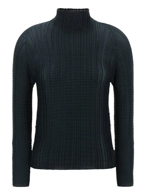Issey Miyake Wooly Pleats-68' Blouse - Blue