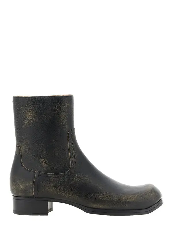MAISON MARGIELA Vintage Leather Ankle Boots - Black