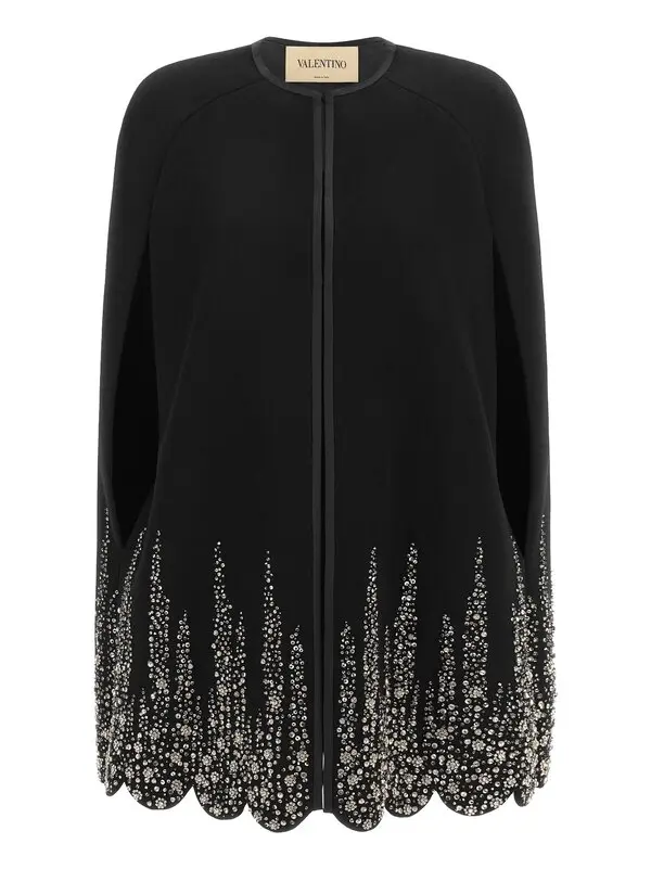 Valentino Garavani Compact Drap Cape - Black