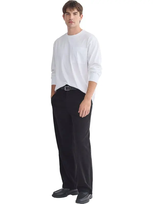 Everlane Relaxed Pinwale Corduroy Trouser - Black