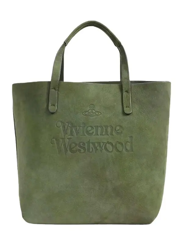 VIVIENNE WESTWOOD Small Logo-embossed Tote Bag - Green
