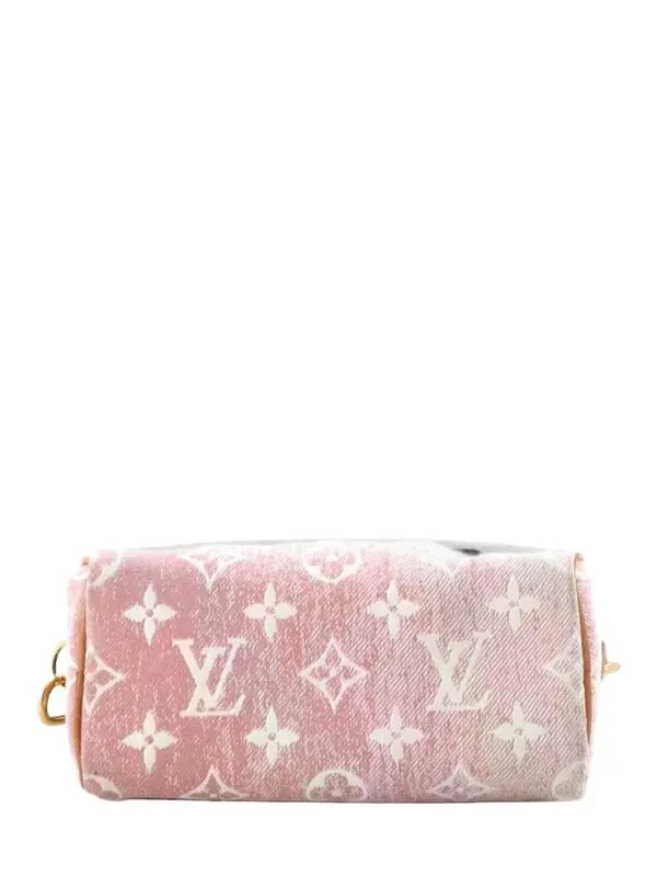 LOUIS VUITTON Speedy Bandouliere Nm Bag Monogram Jacquard Denim Nano Crossbody Bag - Pink