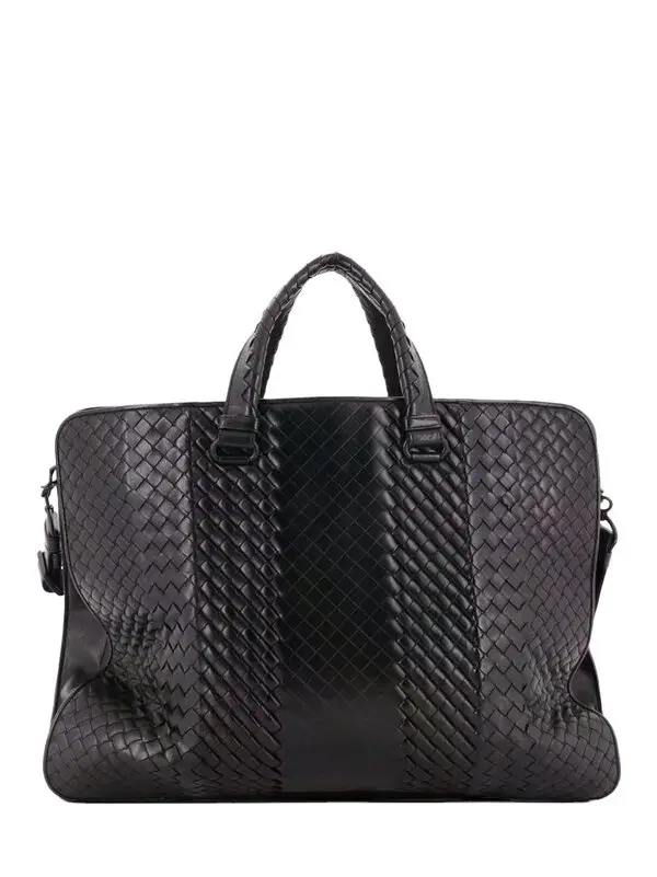Bottega Veneta Club Fume Briefcase Intrecciato Nappa Business Bag - Black