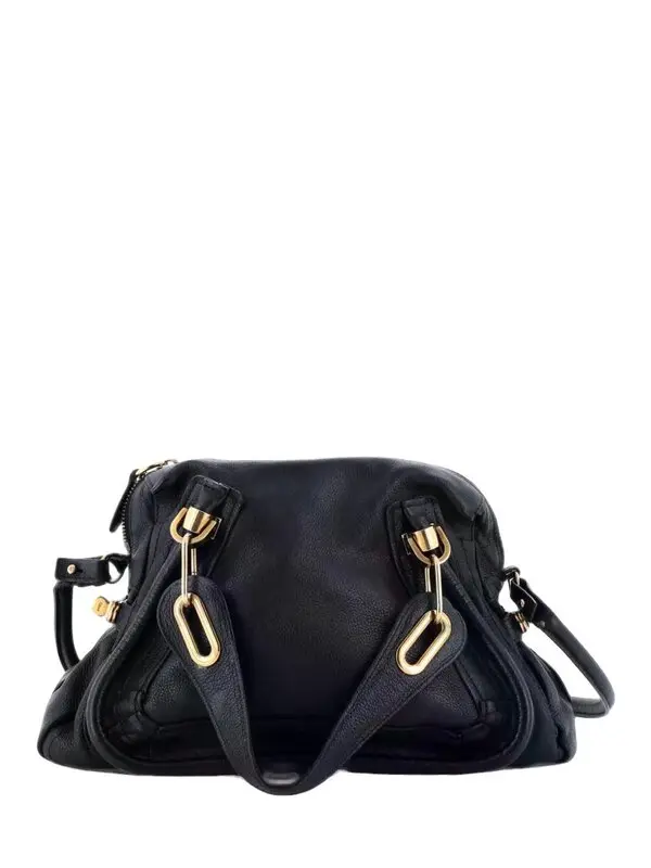 Chloé Paraty Top Handle Bag Leather Medium Satchel - Black