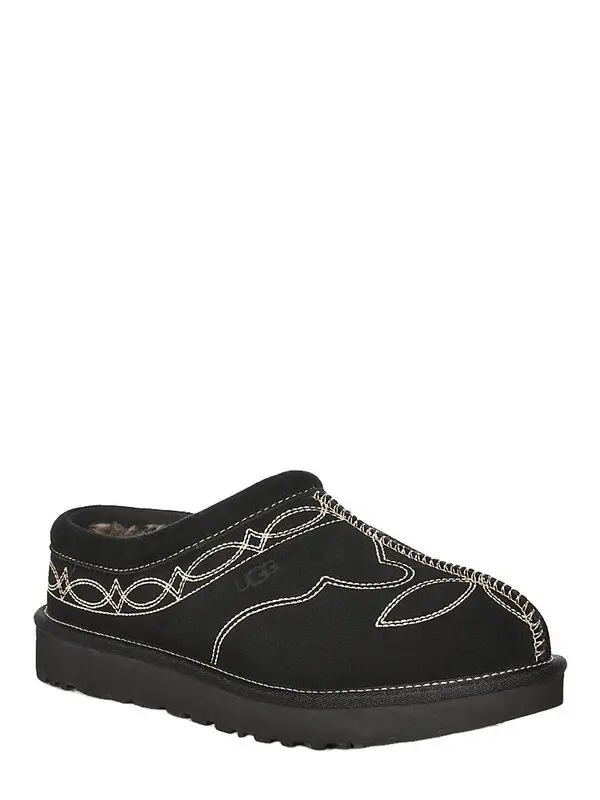 UGG Tasman Western Suede Slippers - Black
