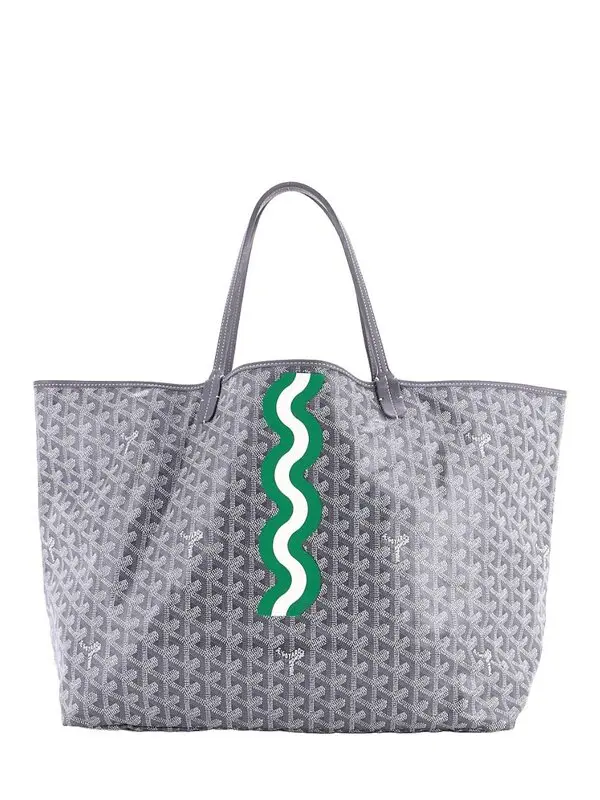Goyard Gm Saint Louis Tote Printed Coated Canvas - Gray