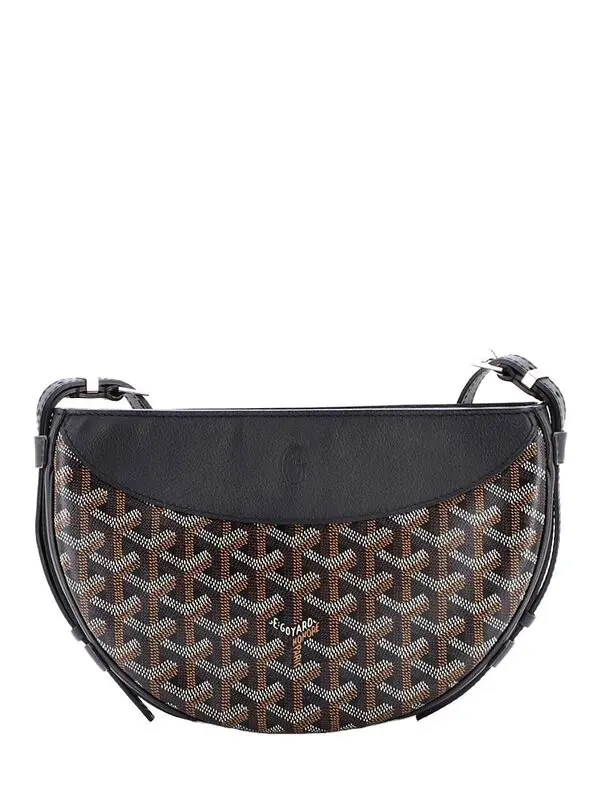 Goyard Hirondelle Shoulder Bag Coated Canvas And Leather - Black